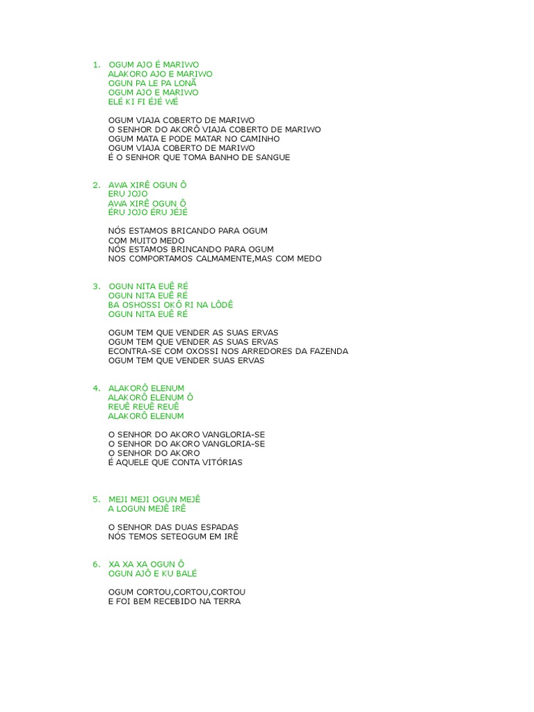 Cantigas Ogun | PDF | Divindades