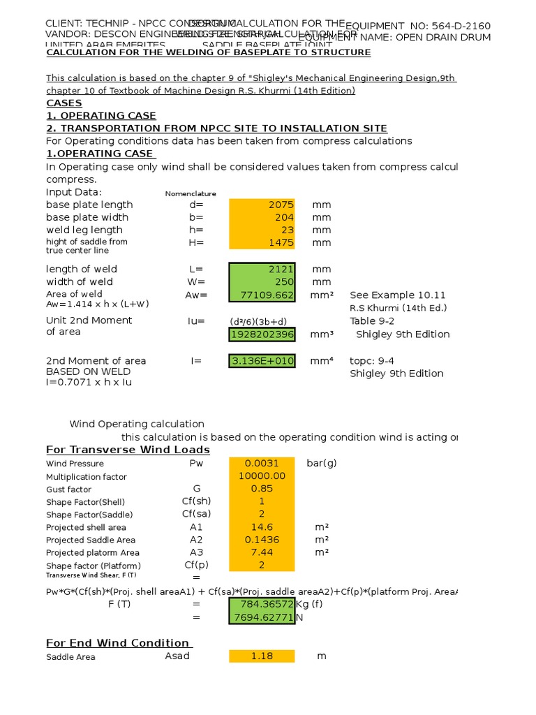 564 D 2160 Welding Calculations | PDF