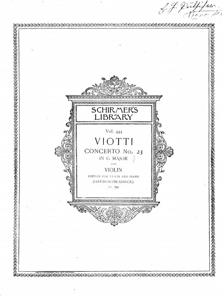 Viotti Violin Concerto Nº 23 Piano | PDF