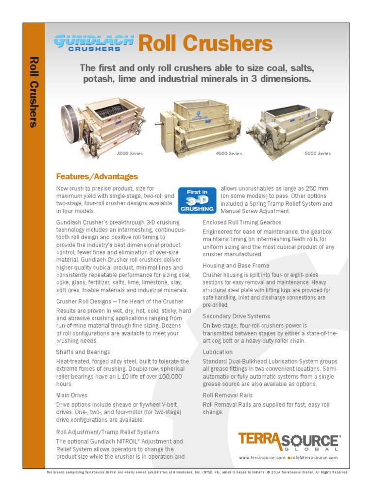 Gundlach Roll Crushers Brochure | PDF | Belt (Mechanical) | Manufactured Goods