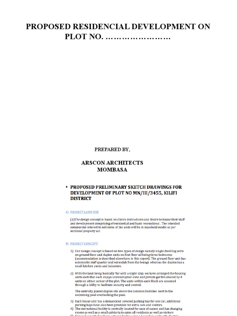 Presentation For Proposed Real Estate Development | PDF