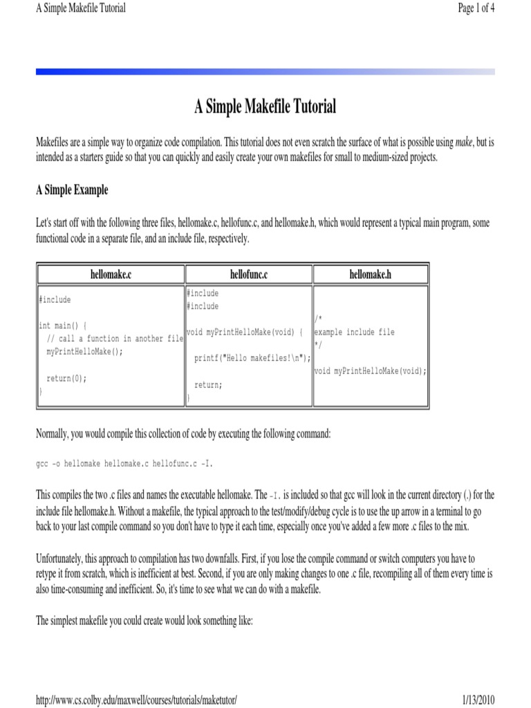 Makefile Tutorial | PDF | C (Programming Language) | Areas Of Computer ... Makefile Tutorial | PDF | C (Programming Language) | Areas Of Computer ...