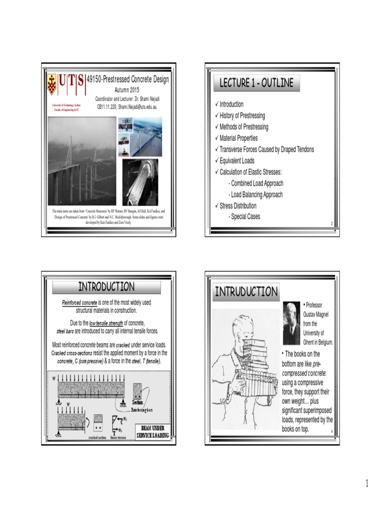 PSCD A15 Lecture 1 PDF | PDF | Prestressed Concrete | Stress (Mechanics)