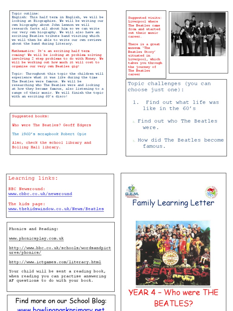 Exploring The Beatles in Year 4 | PDF | Art