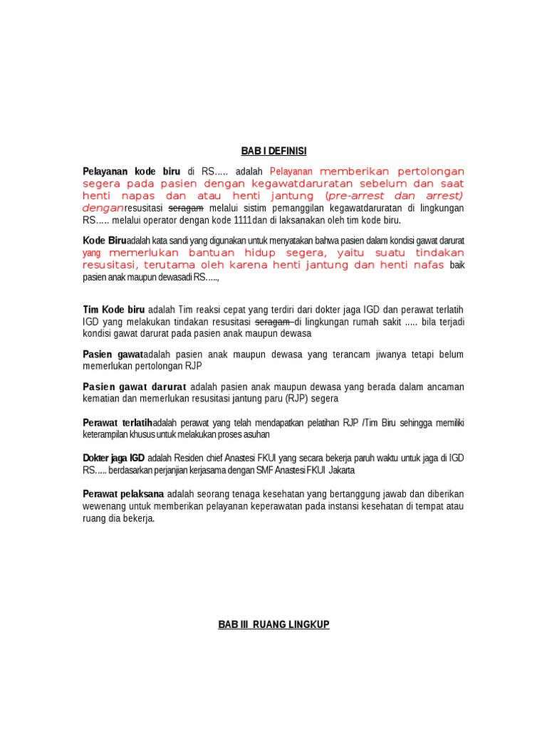 Contoh Panduan Code Blue | PDF