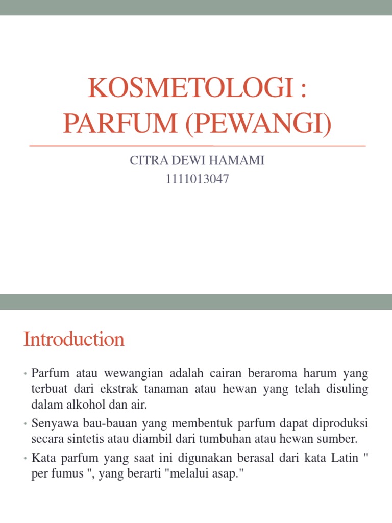 KOSMETOLOGI Parfum | PDF