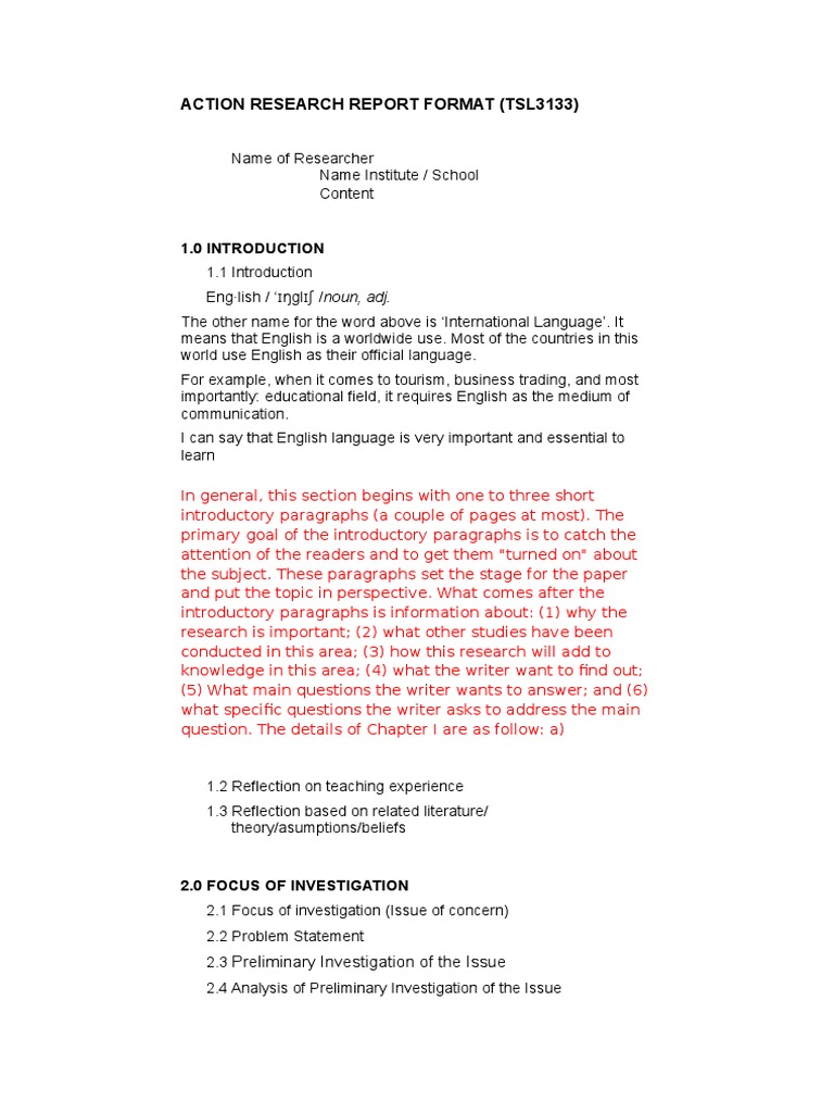Action Research Format - Edited 2015 | PDF | Career & Growth