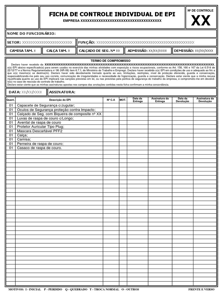 Ficha de Epis PDF | PDF