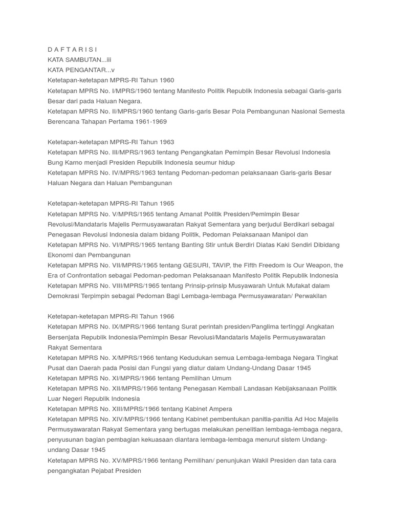 Daftar Tap Mpr-Mprs | PDF