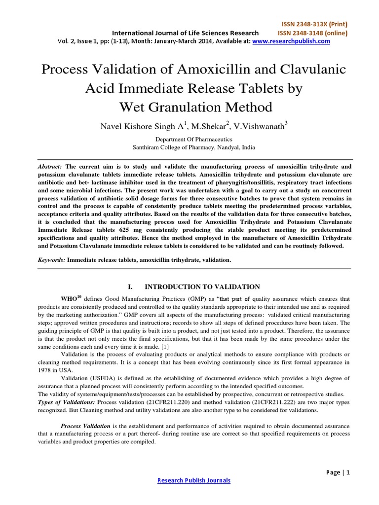 Validation 124 | PDF | Verification And Validation | Tablet (Pharmacy)