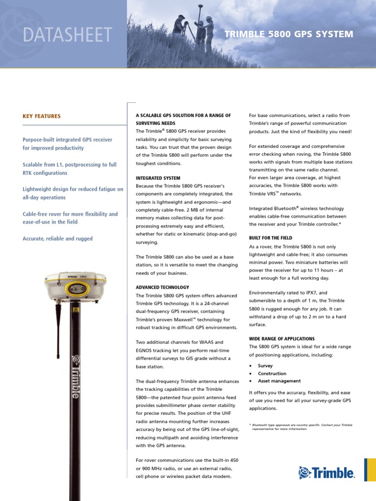 5800 Data Sheet | PDF | Global Positioning System | Surveying
