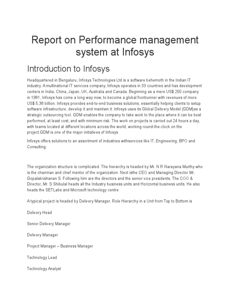 Infosys Performance Management Overview | PDF | Performance Appraisal ...