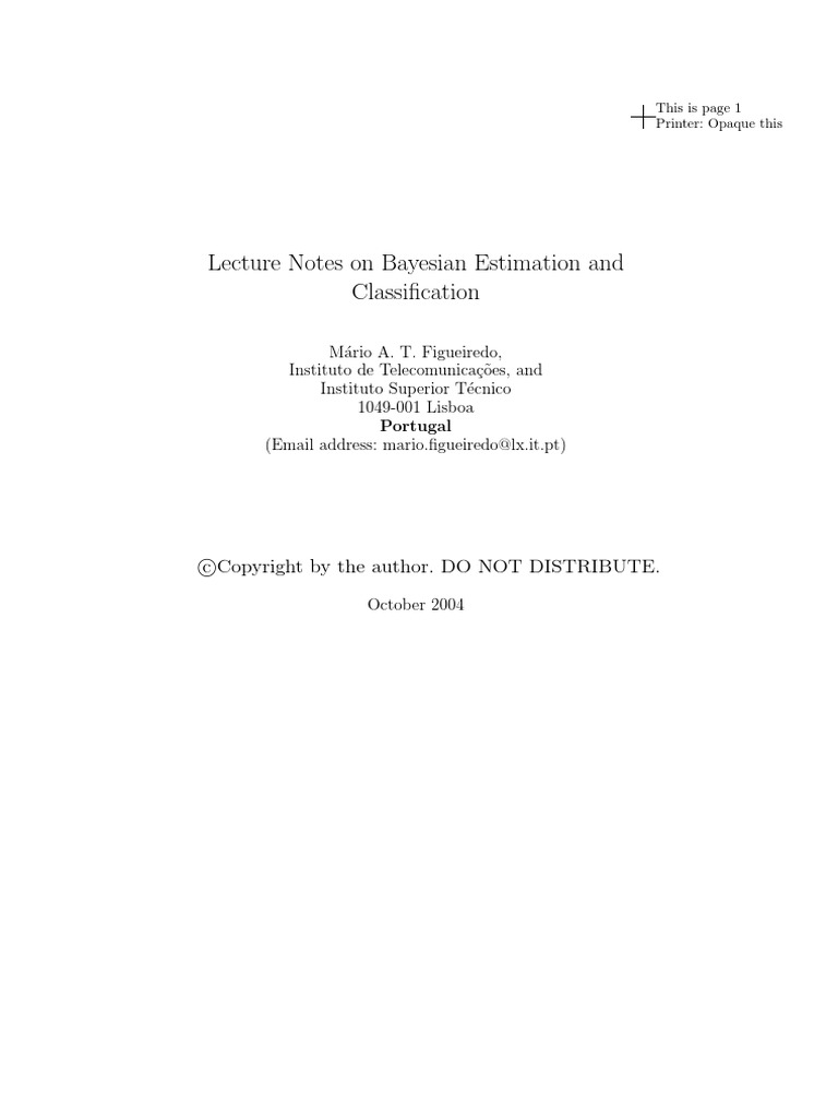 Bayes Lecture Notes Download Free Pdf Loss Function Bayesian Inference