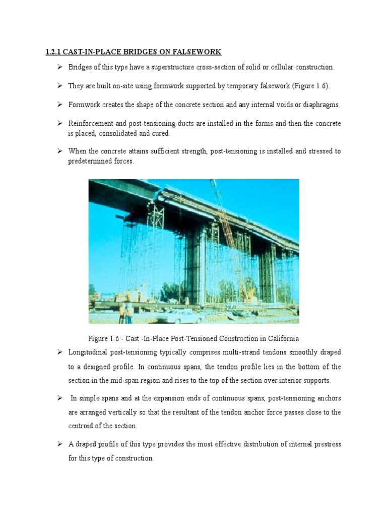 Cast-in-Place Bridge Construction Methods | PDF | Prestressed Concrete ...
