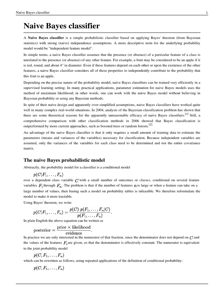 Naive Bayes Classifier | PDF | Statistical Classification | Areas Of ... Naive Bayes Classifier | PDF | Statistical Classification | Areas Of ...