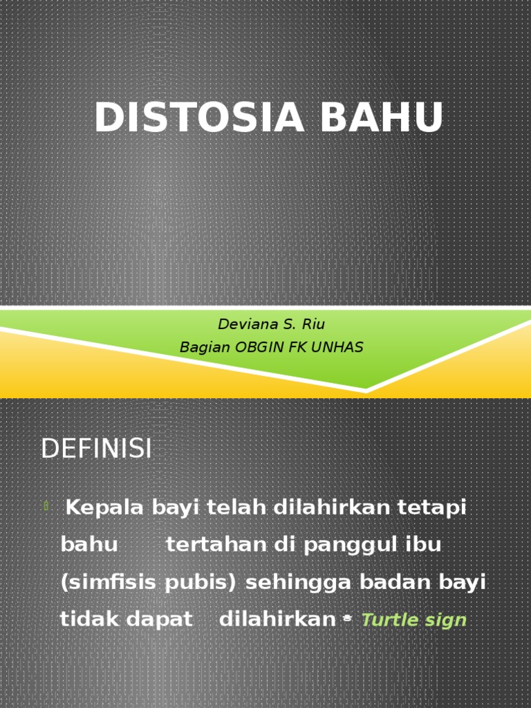 Penanganan Distosia Bahu pada Persalinan | PDF