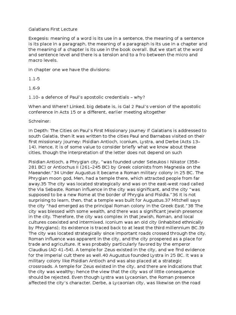 Lecture Notes On Galatians | Download Free PDF | Christian Eschatology ...