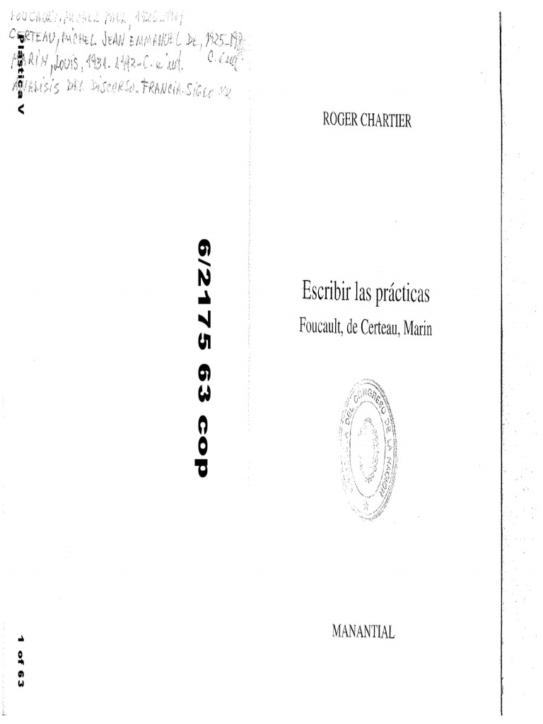 CHARTIER Roger - Escribir Las Prácticas - 1996 | PDF