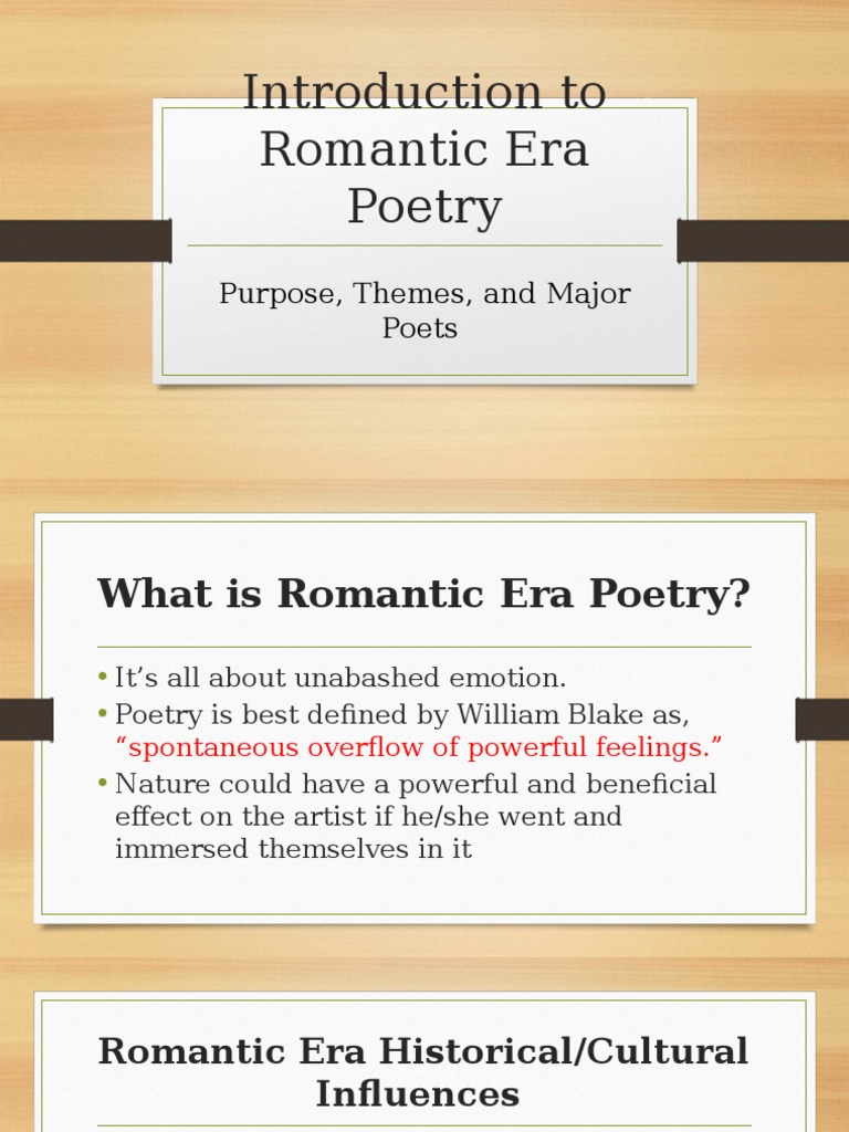 Introduction to Romantic Era Poetry | PDF | Romanticism | John Keats
