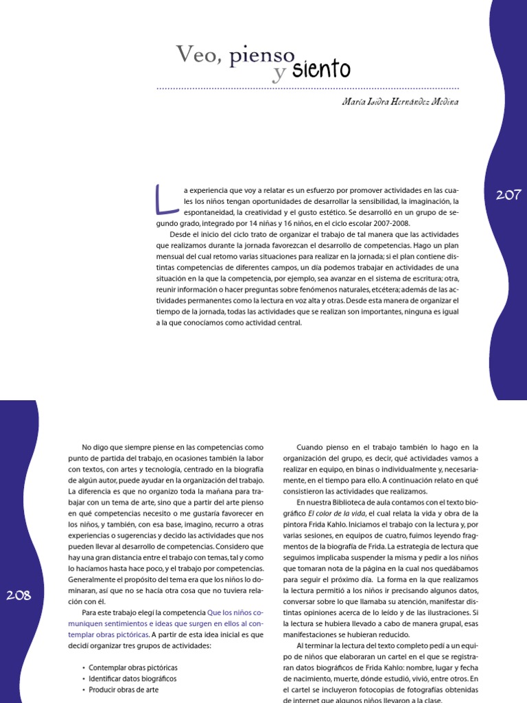 Veo, Pienso y Siento PDF | PDF | Lectura (proceso) | Pinturas