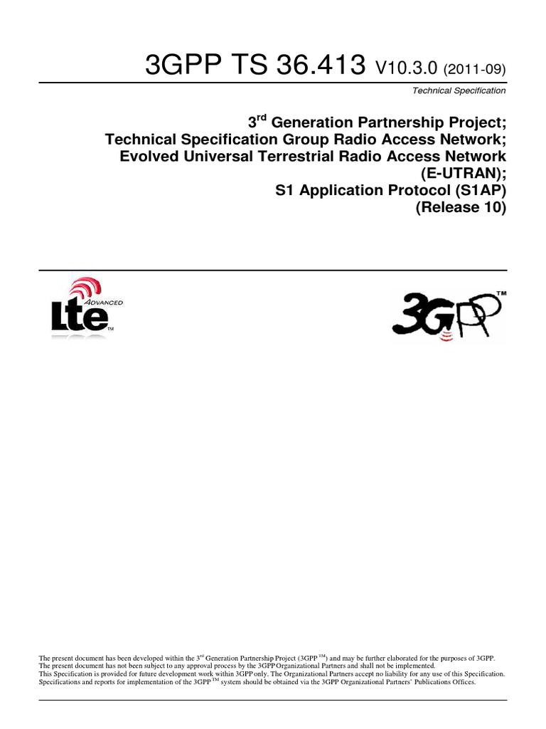 S1 Application Protocol (S1AP) | Download Free PDF | 3 Gpp | Networking ...
