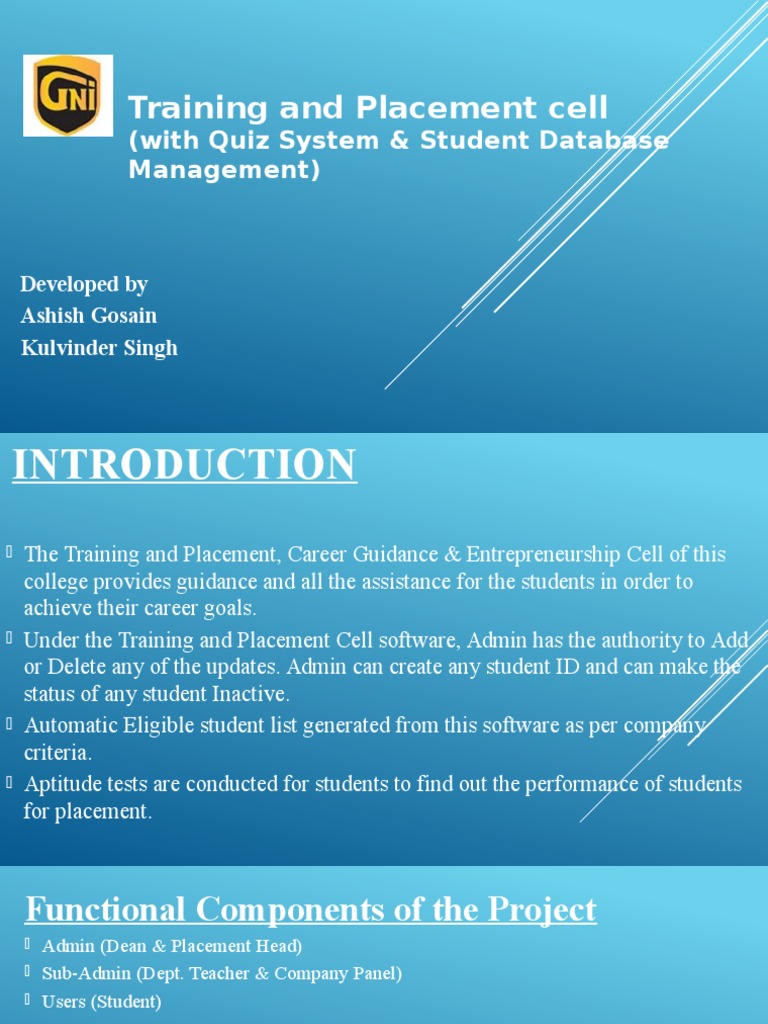 Training and Placement Cell Software | PDF | Software | Computing