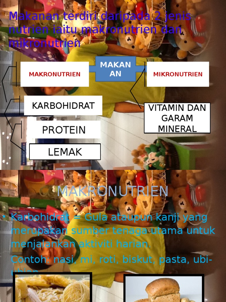 Makanan Terdiri Daripada 2 Jenis Nutrien Iaitu Makronutrien | PDF
