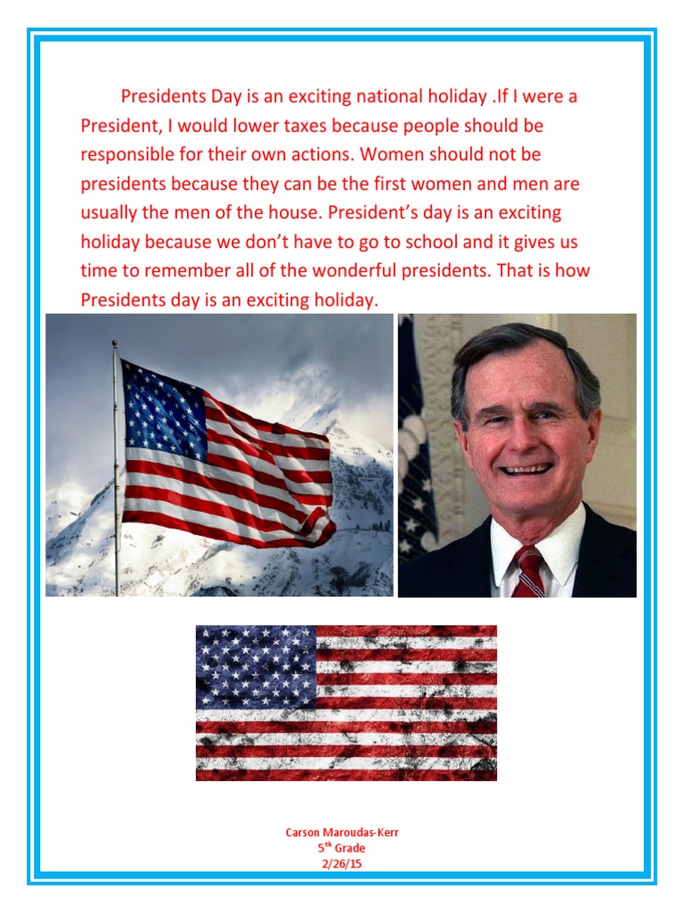 5th Grader's Presidents Day Essay | PDF