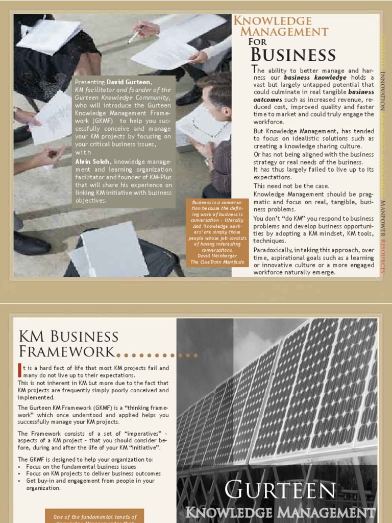 KM For Business Brochure | PDF | Knowledge Management | Innovation