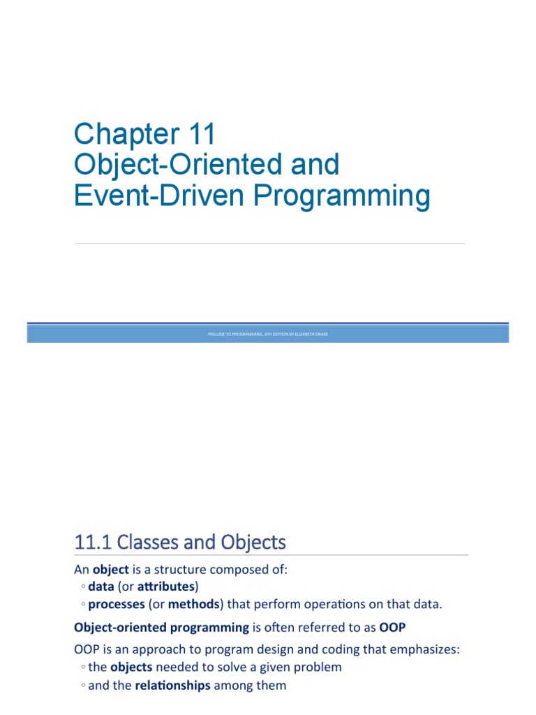 Object-Oriented and Event-Driven Programming: Prelude To Programming, 6Th Edition by Elizabeth ...