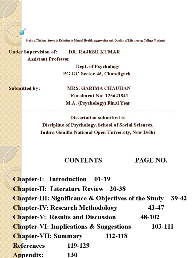 Mrs. Garima Chauhan - Technostress | PDF | Standard Deviation | Aggression