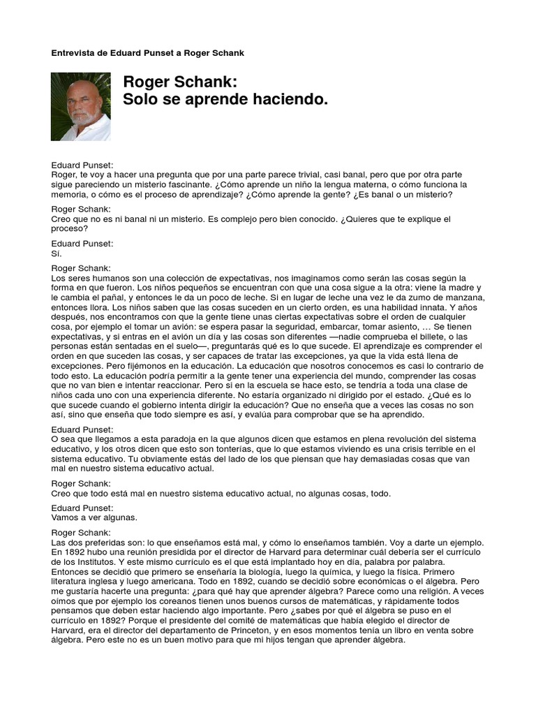 Roger Schank | PDF | Memoria | Aprendizaje
