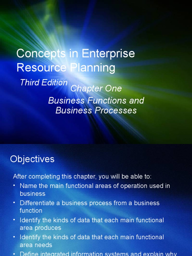 Concepts in Enterprise Resource Planning: Chapter One Business ...
