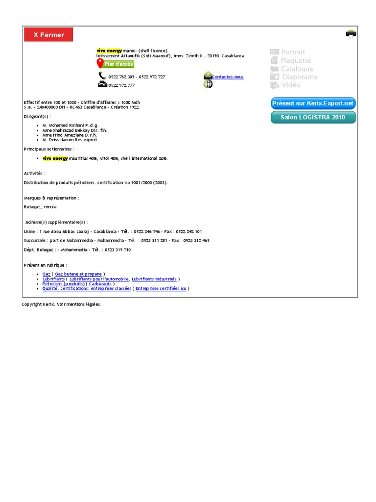 Vivo Energy Maroc - (Shell Licence) (Tel | PDF