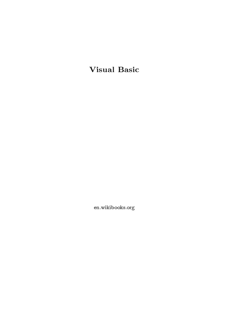 Visual Basic 6 Wikibook | PDF | Basic | Computer Engineering