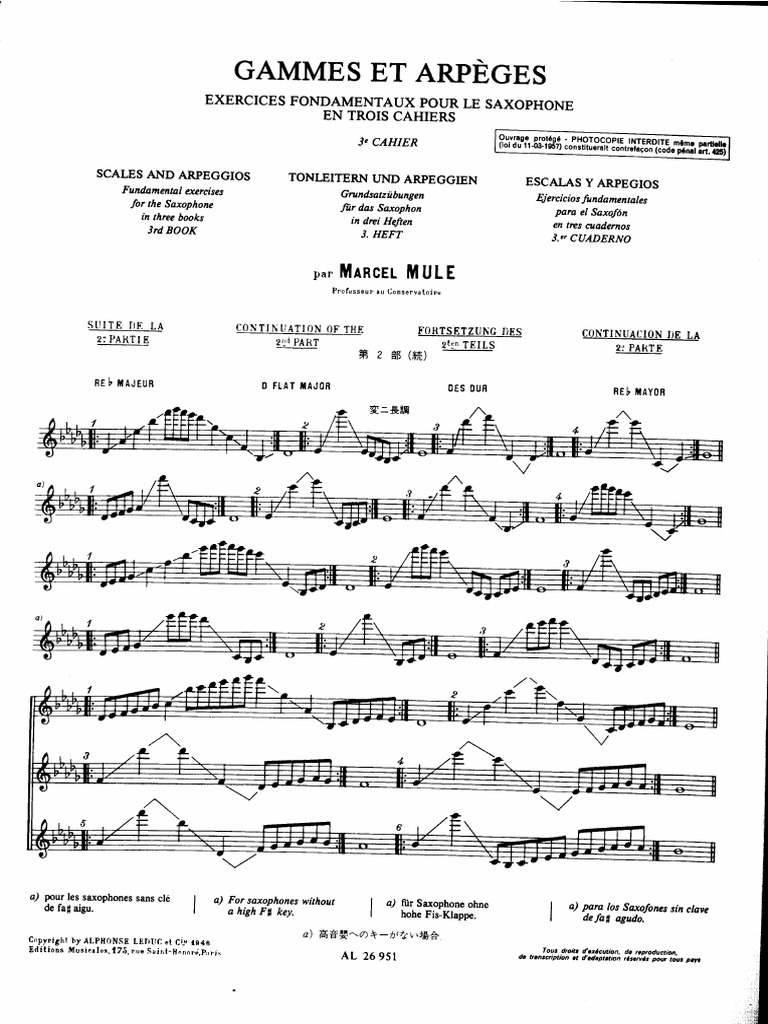 Marcel Mule - Scale e Arpeggi Per Sassofono | PDF