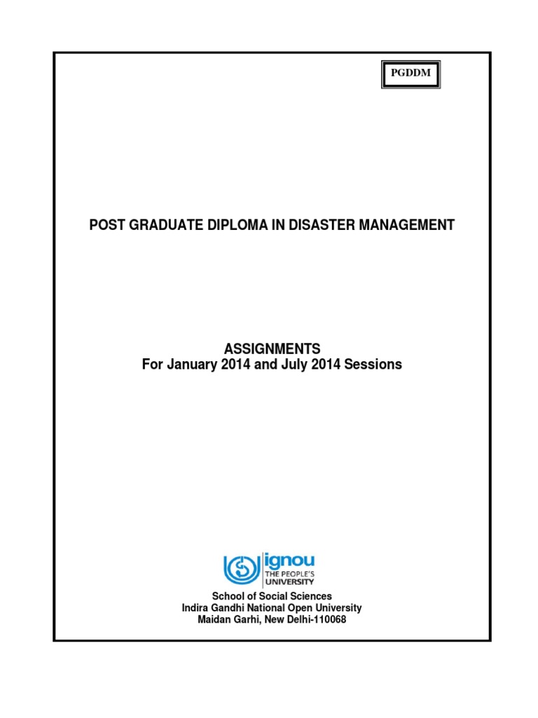 Post Graduate Diploma in Disaster Management: PGDDM | PDF | Career ...