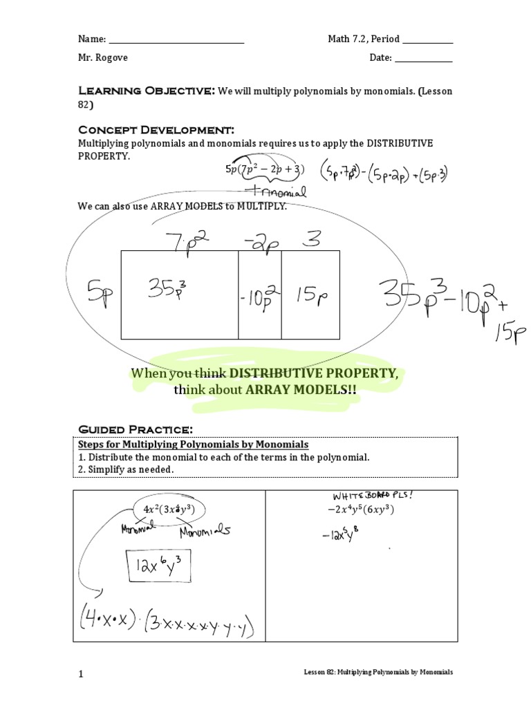 Multiplying Polynomials Lesson | PDF | Career & Growth | Business