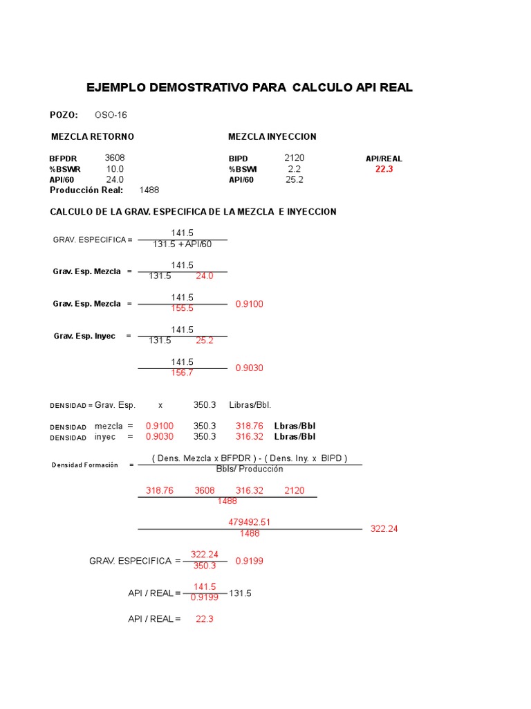 Calculo API Ponderado | PDF