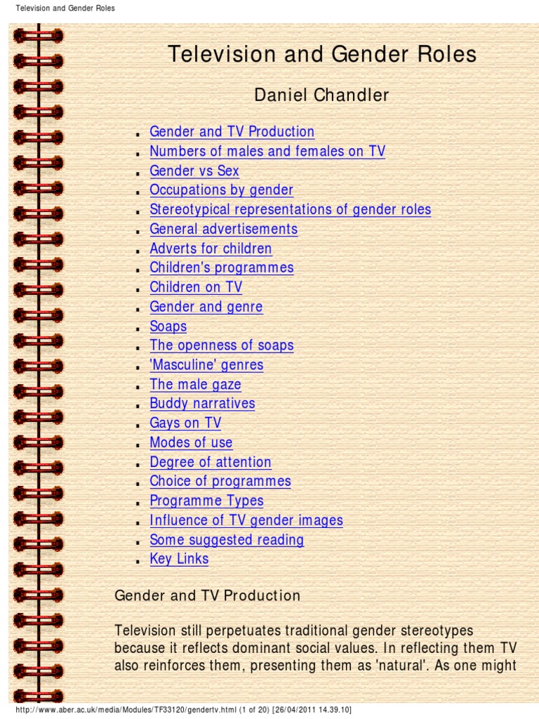 Television and Gender Roles | PDF | Gender Role | Masculinity