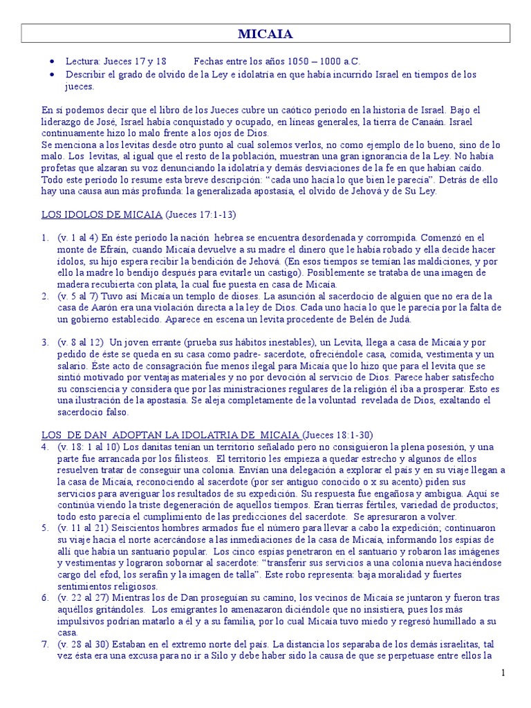 Micaia | PDF | Sacerdote | Dios