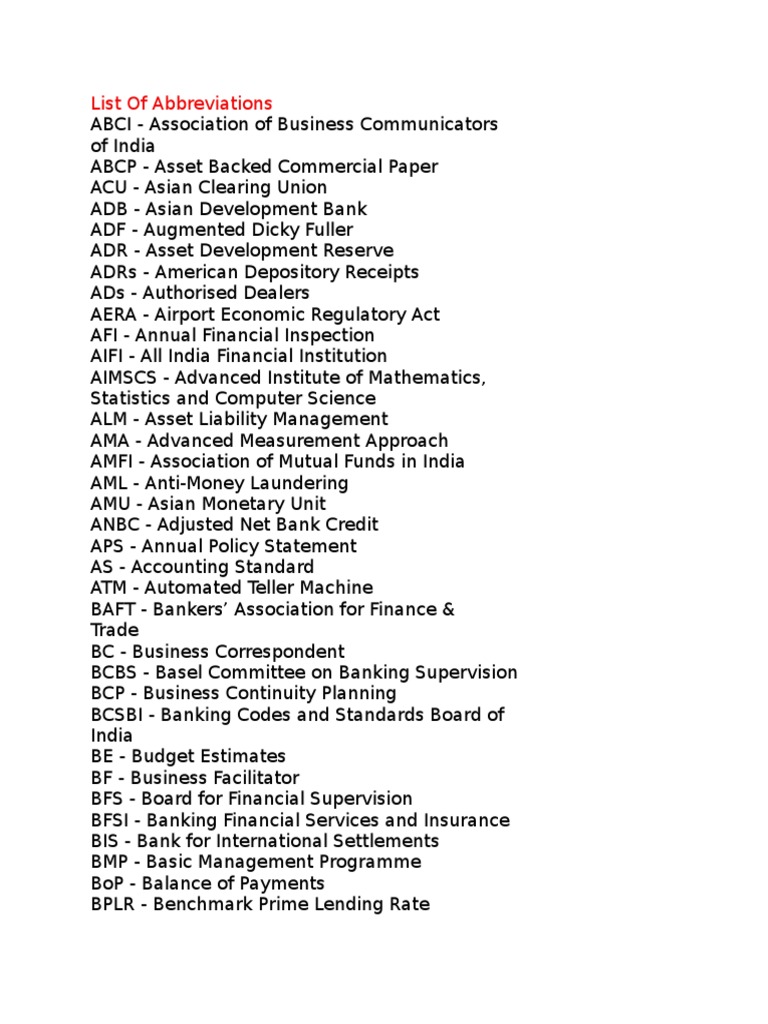 List of Abbreviations | PDF | United Nations | International Relations