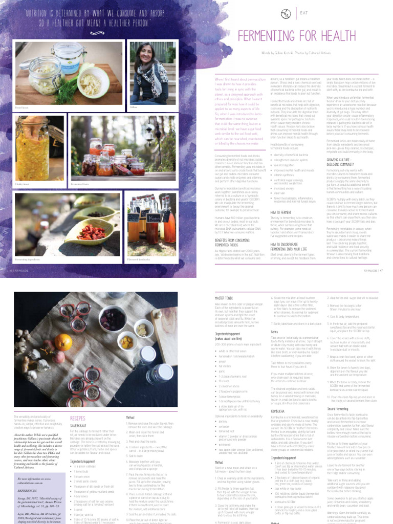 Fermenting For Health - Pip Magazine | PDF | Microorganism ...