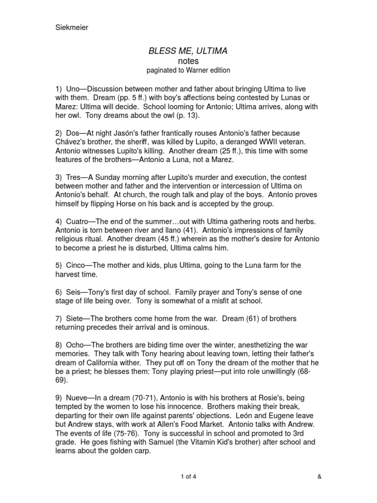 10-Bless Me, Ultima Notes D | PDF | Religious Belief And Doctrine ...