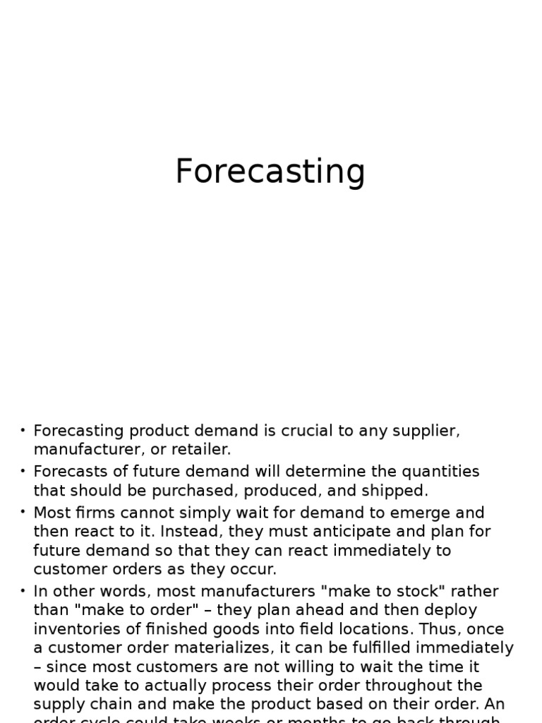 Forecasting | PDF | Moving Average | Forecasting