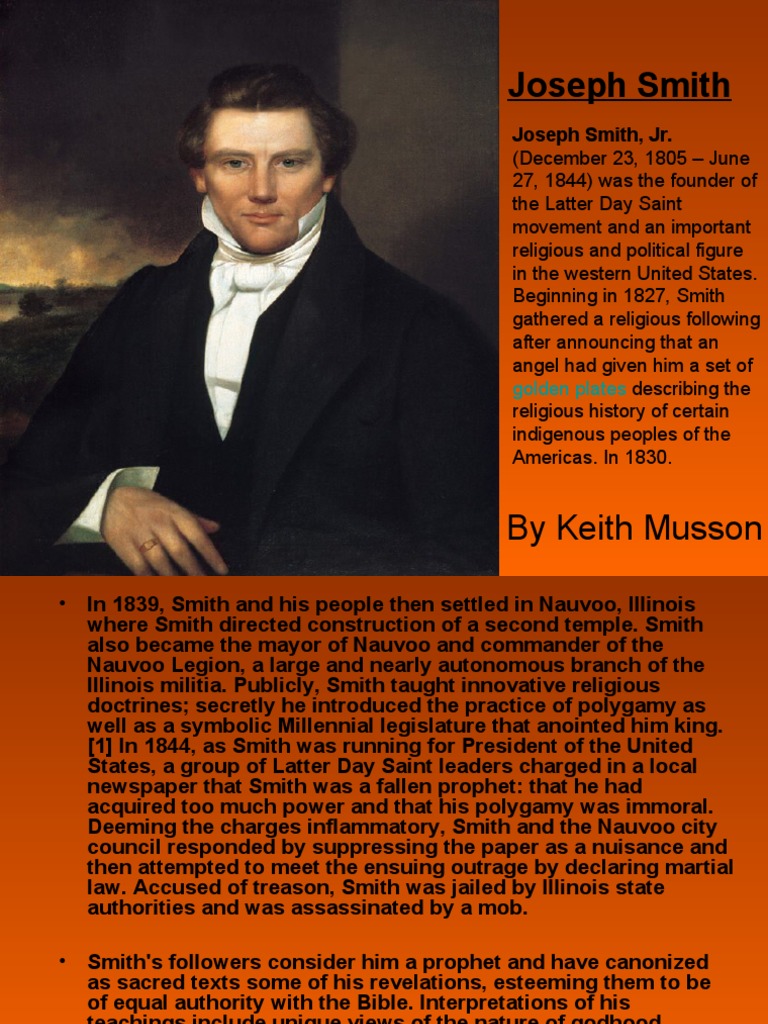 Joseph Smith | PDF | Joseph Smith | Latter Day Saint Movement
