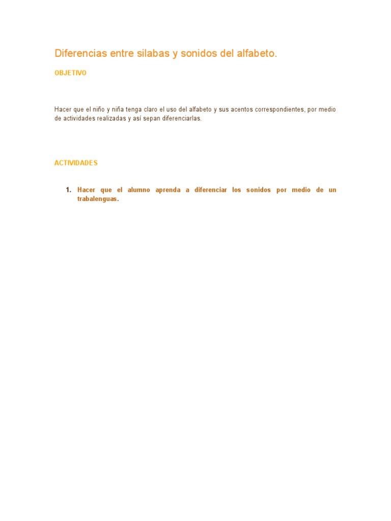 Silabas y Sonidos | PDF