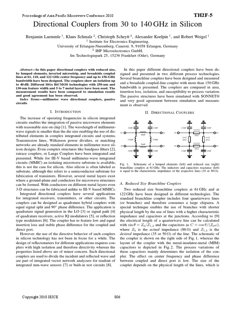 Directional Coupler | PDF | Capacitor | Electrical Impedance