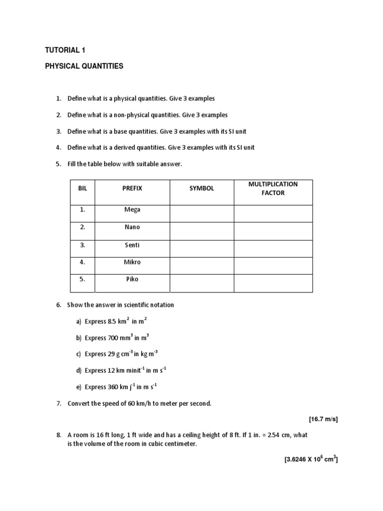 Understanding Physical Quantities and Units | PDF