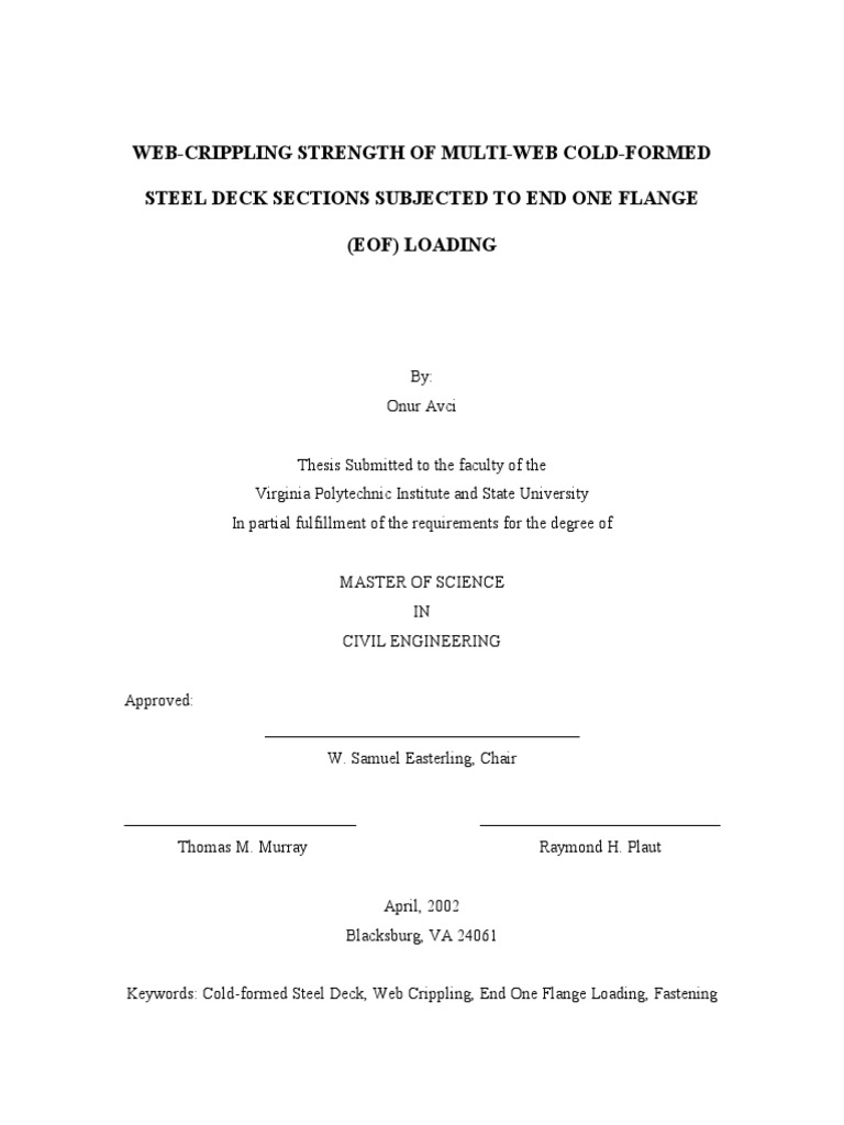 Web-Crippling Strength of Multi-Web Cold-Formed Steel Deck Sections ...